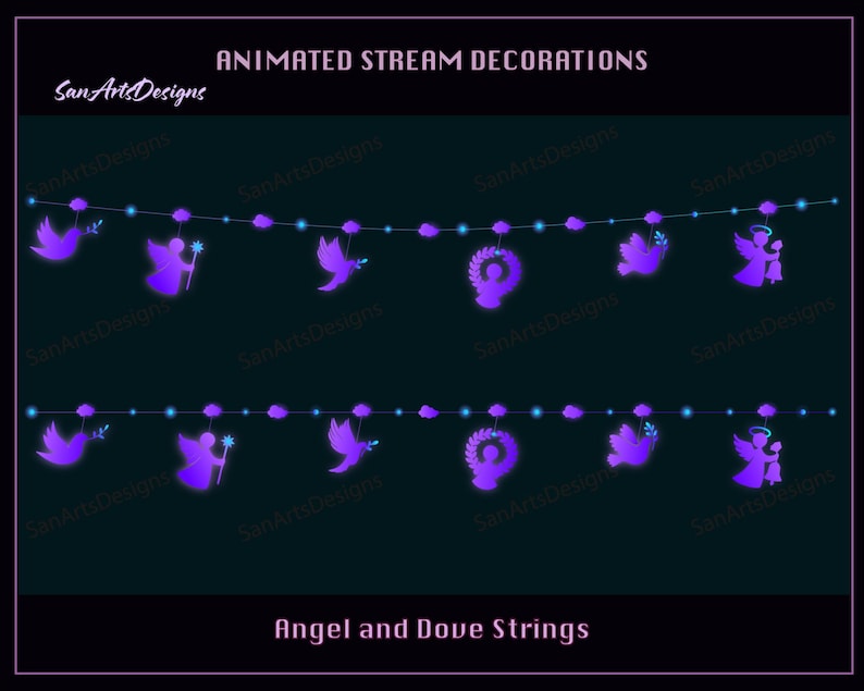 Angel and Dove Strings Animated Stream Decorations, Angel and Dove ...