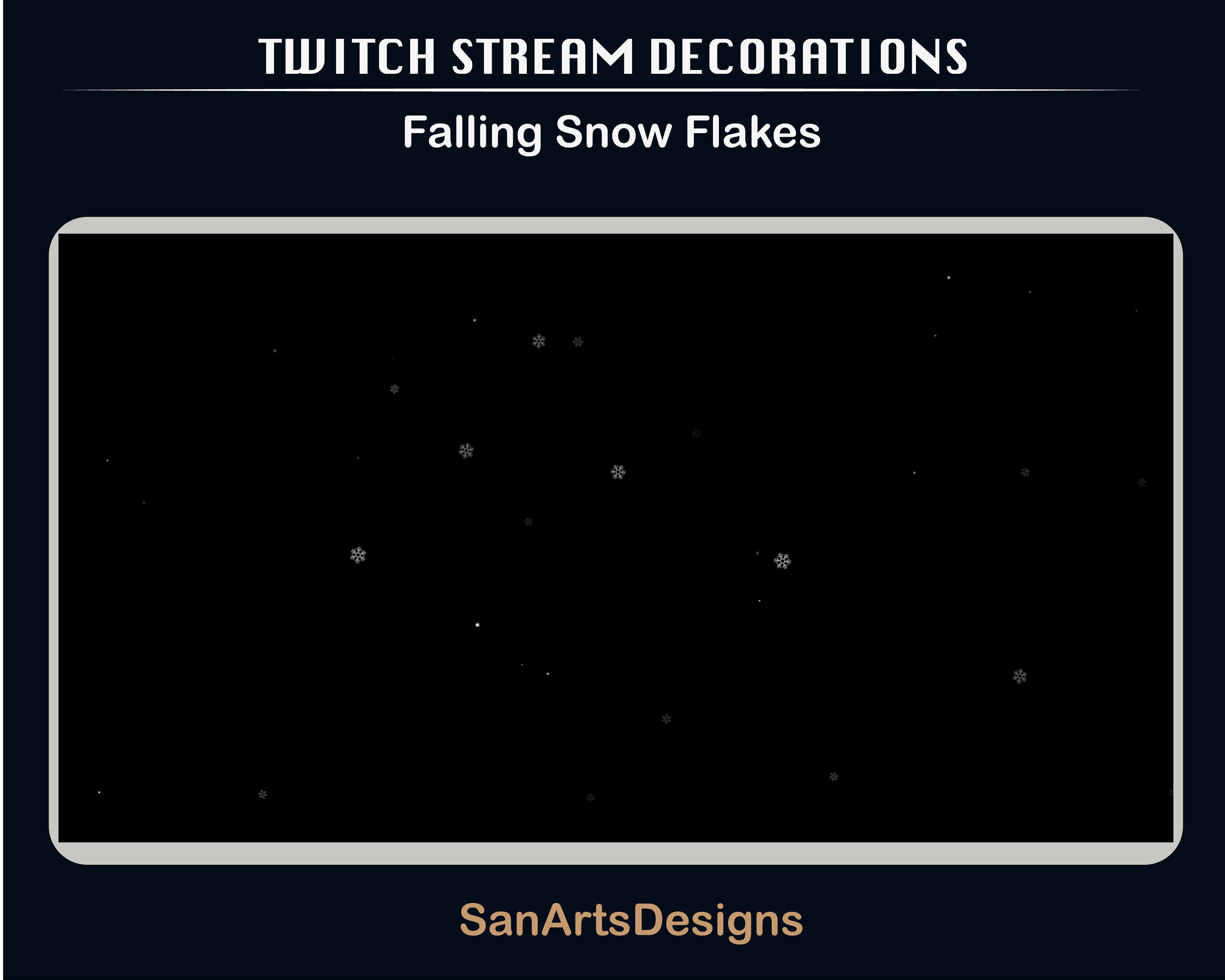 Falling Snow Flakes Animated Stream Decorations, Winter Christmas ...