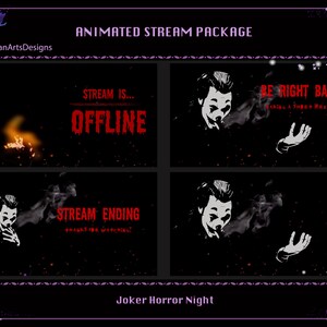 Animated Stream Overlay Package Joker Scary Night, Horror Joker ...