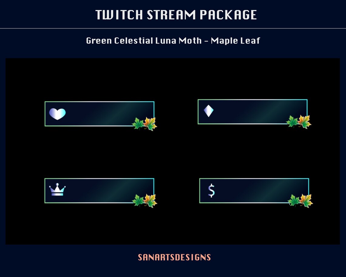 Static Stream Package Celestial Luna Moth Maple Leaf Static - Etsy