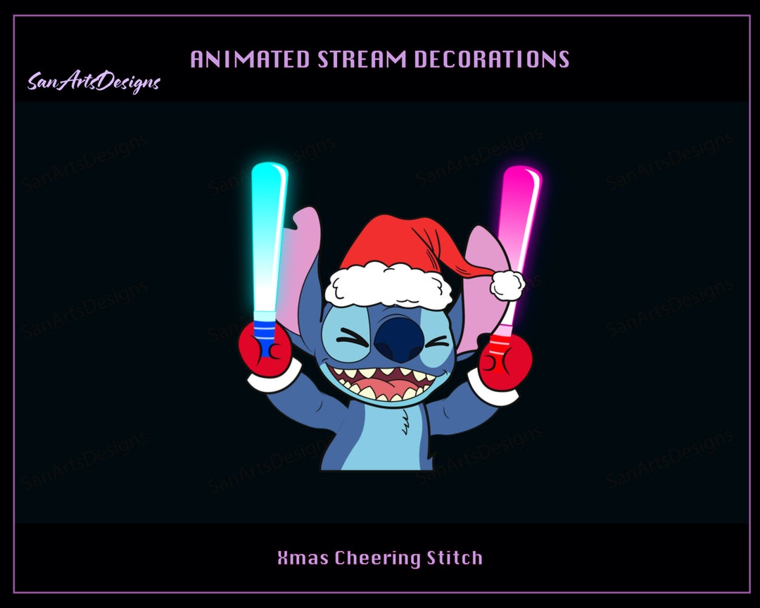 Christmas Cheering Stitch Stream Decorations, Cheering Stitch Twitch ...