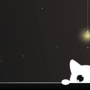 Animated Scenes Cute Hiding Cat | Animated Twitch Overlays Cute White ...