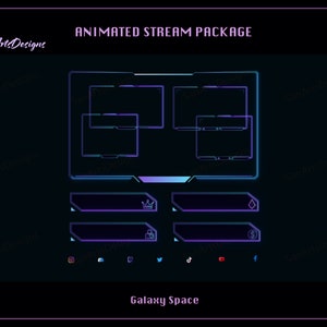 Animated Galaxy Space Stream Overlay Bundle, Galaxy Space Twitch ...