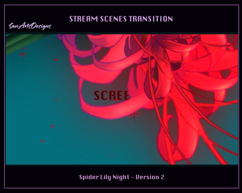 Falling Red Spider Lily Under Moon Twitch Stream Scenes Transition ...