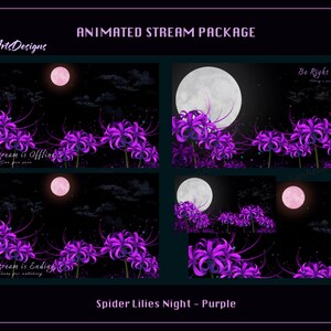Animated Stream Package Purple Spider Lily Garden, Animated Twitch ...