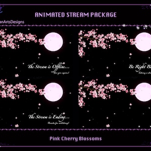 Animated Stream Package Pink Sakura, Animated Twitch Overlays Falling ...