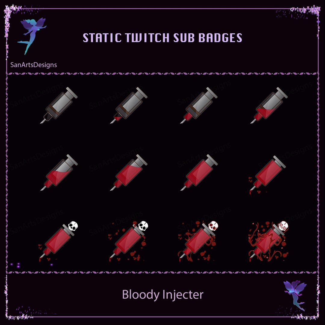 Bloody Injecter Twitch Sub Badge, Devil Injecter Twitch Sub Badge ...