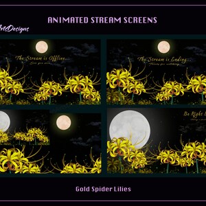 Animated Stream Overlay Gold Spider Lily Garden, Animated Twitch ...