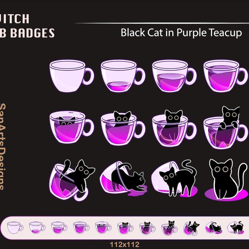 Black Cat Mug Kawaii - Etsy UK