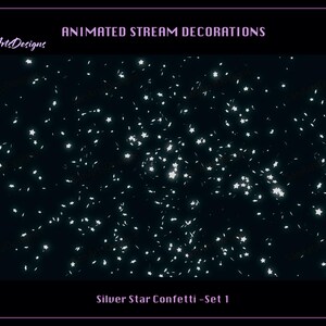 Silver Star Confetti Shooting Animated Stream Overlays, Silver Star ...