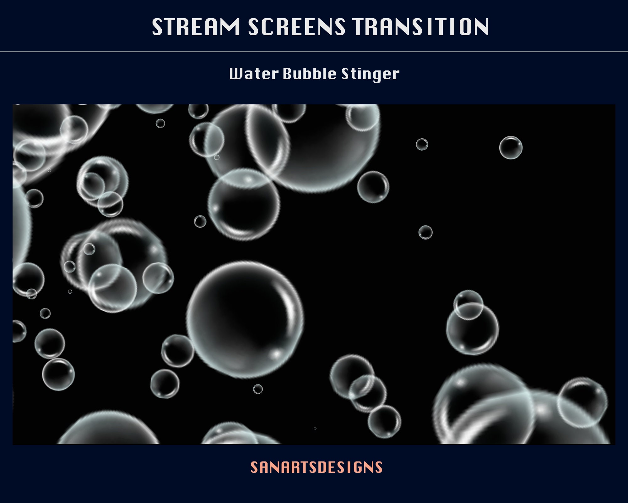 Ocean White Bubbles Twitch Stream Scenes Transition, Water White ...