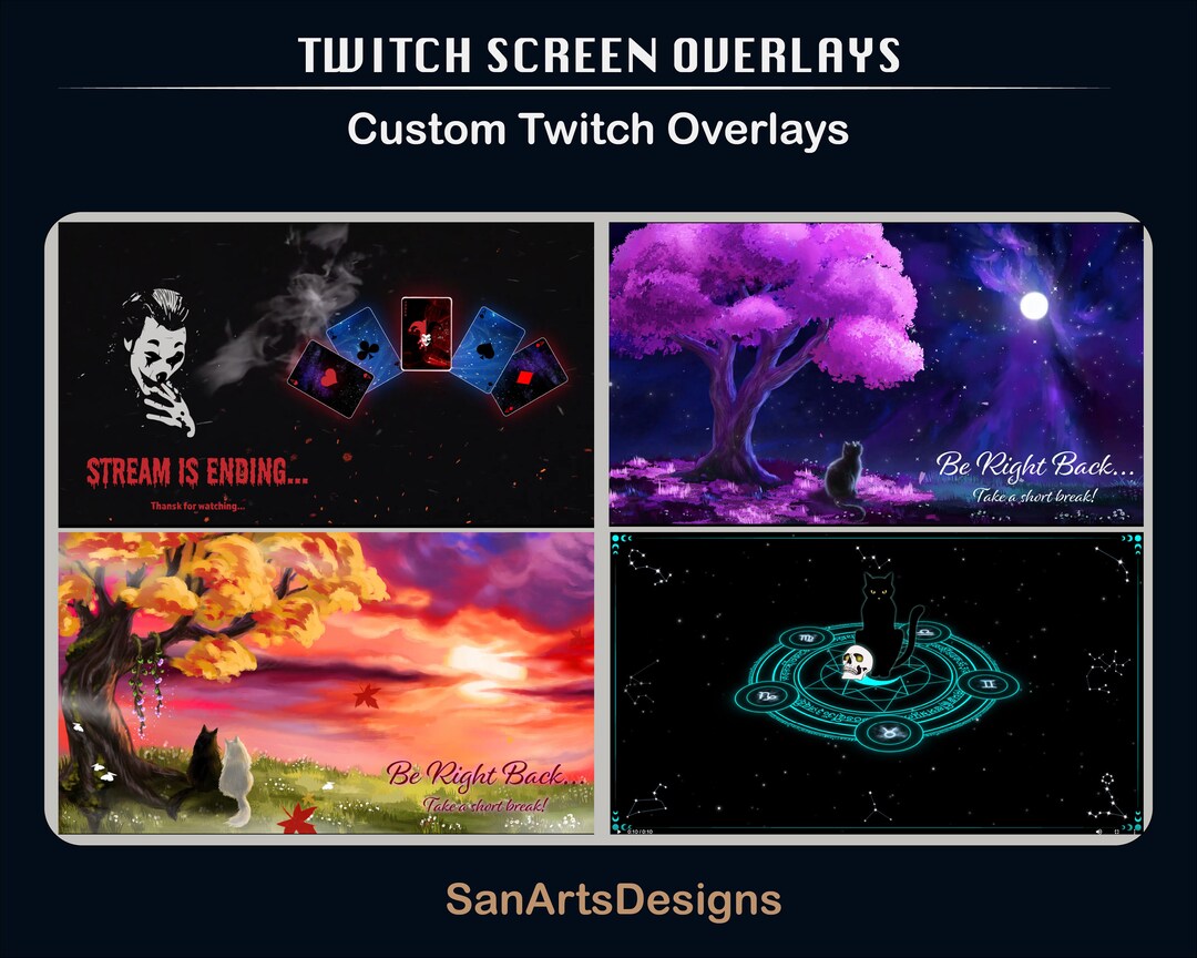Custom Animated Twitch Screen Overlays for Streamers, OBS, Vtubers ...