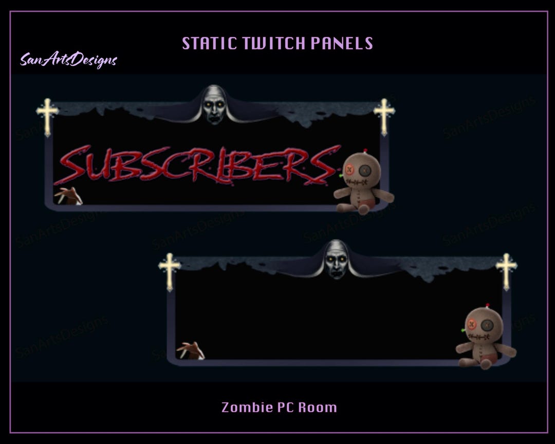 Zombie Static Twitch Panels, Zombie Doll Twitch Panels, Ghost Twitch ...