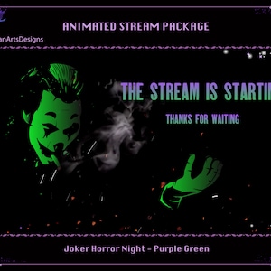 Neon Joker Animated Stream Overlay Package, Neon Joker Animated Twitch ...