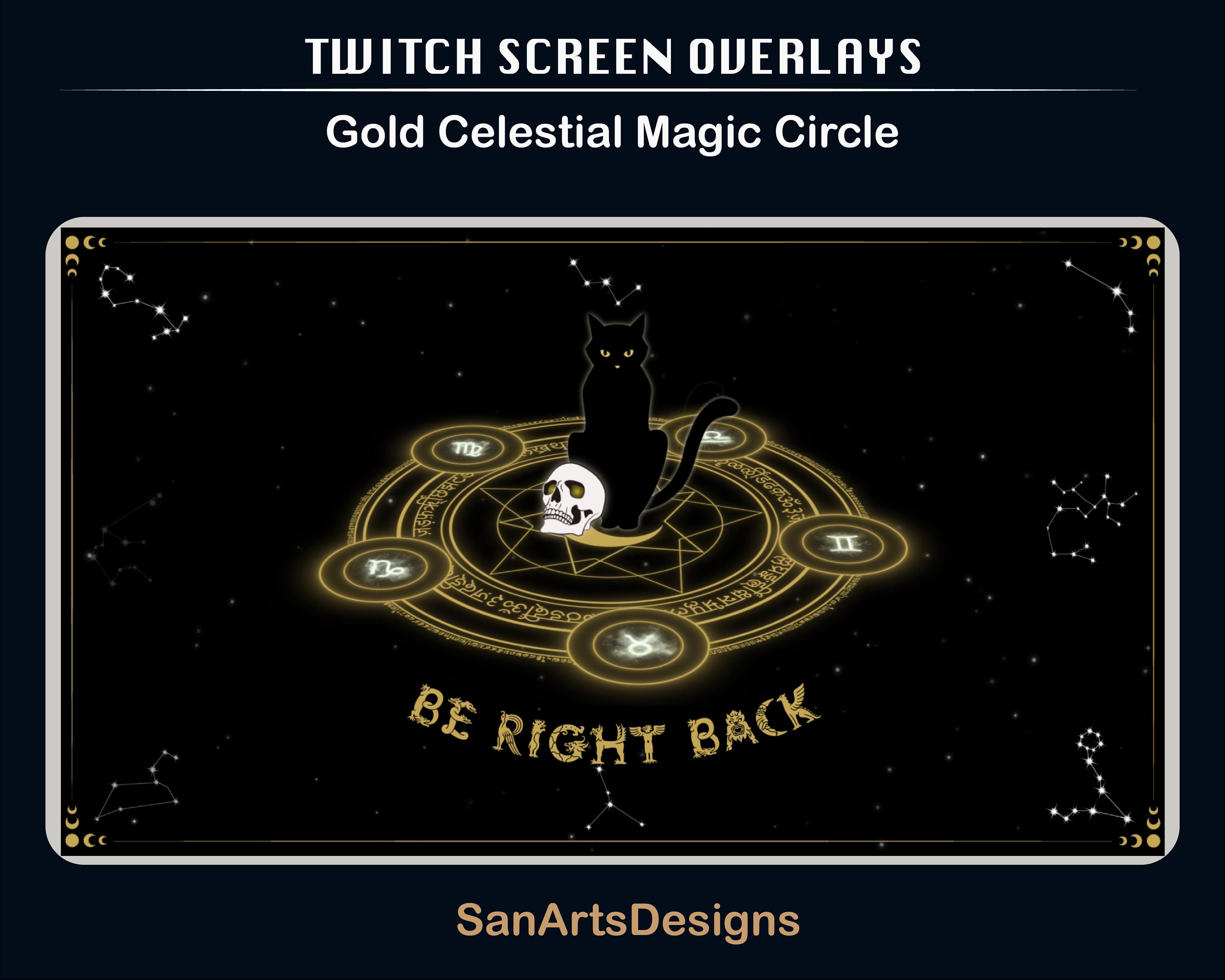 Animated Scenes Gold Celestial Magic Circle, Animated Twitch Overlays ...