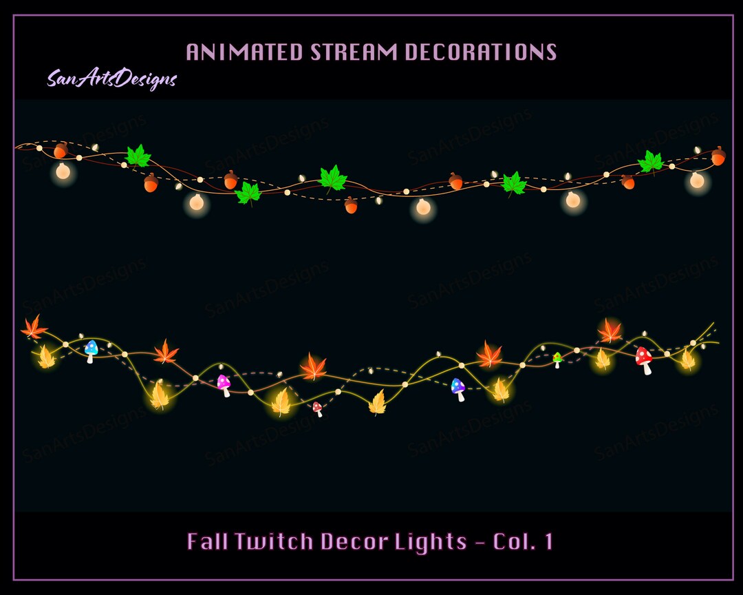 Maple Leaf Light Chains Animated Stream Decorations, Fall Twitch ...