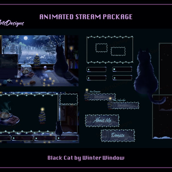 Twitch Animated Cat Overlay - Etsy