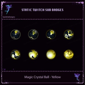 Yellow Magic Crystal Ball Twitch Sub Badges, Yellow Soul Orb Twitch Sub ...
