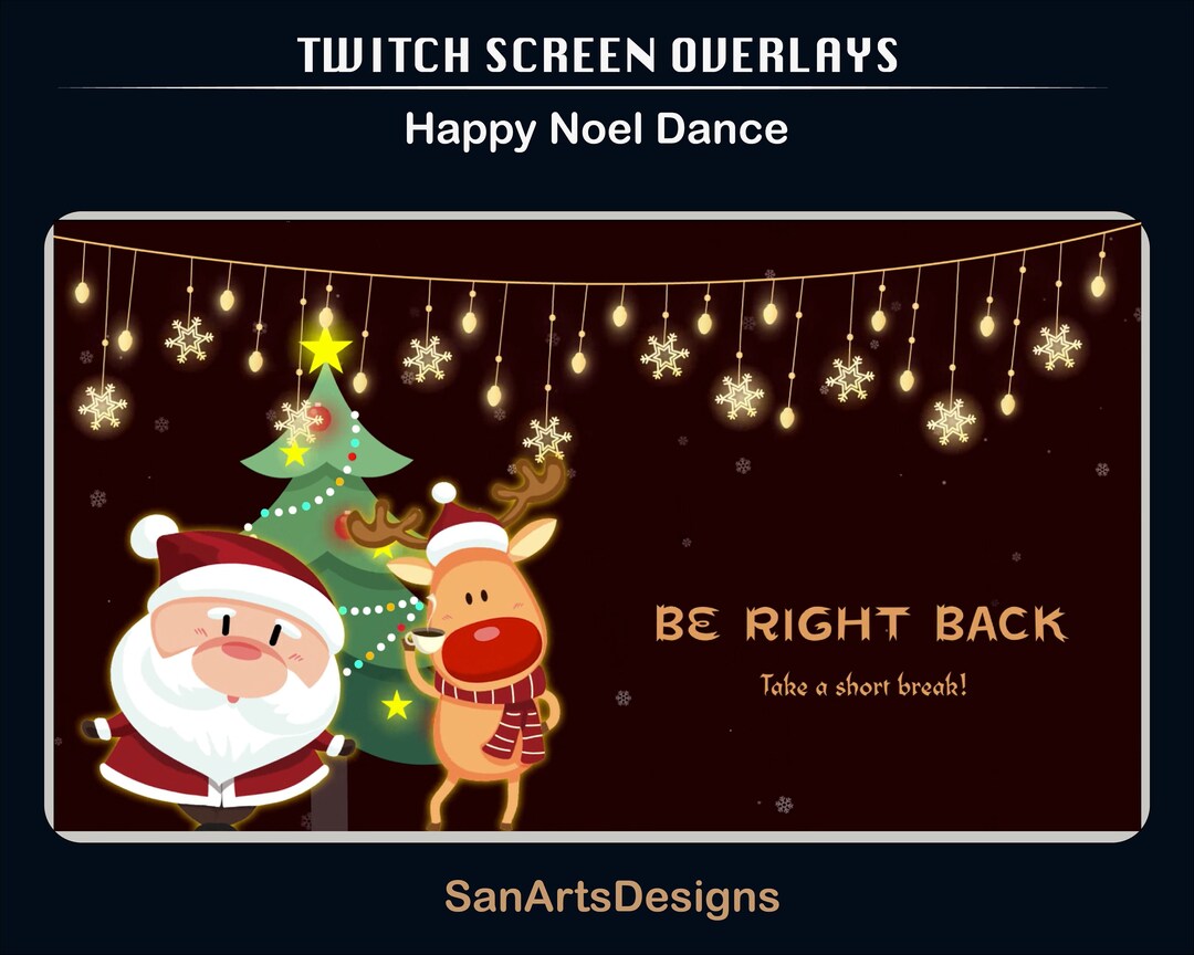 Animated Scenes Cute Dancing Santa Clause and Rudolph, Animated Twitch ...