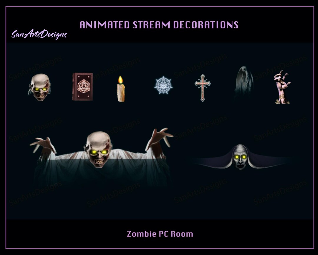 Zombie Game Animated Stream Decorations, Zombie Game Stuffs Twitch ...