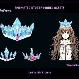 Blue Ice Crystal Crown Animated Vtuber Model Assets, Blue Ice Crystal ...