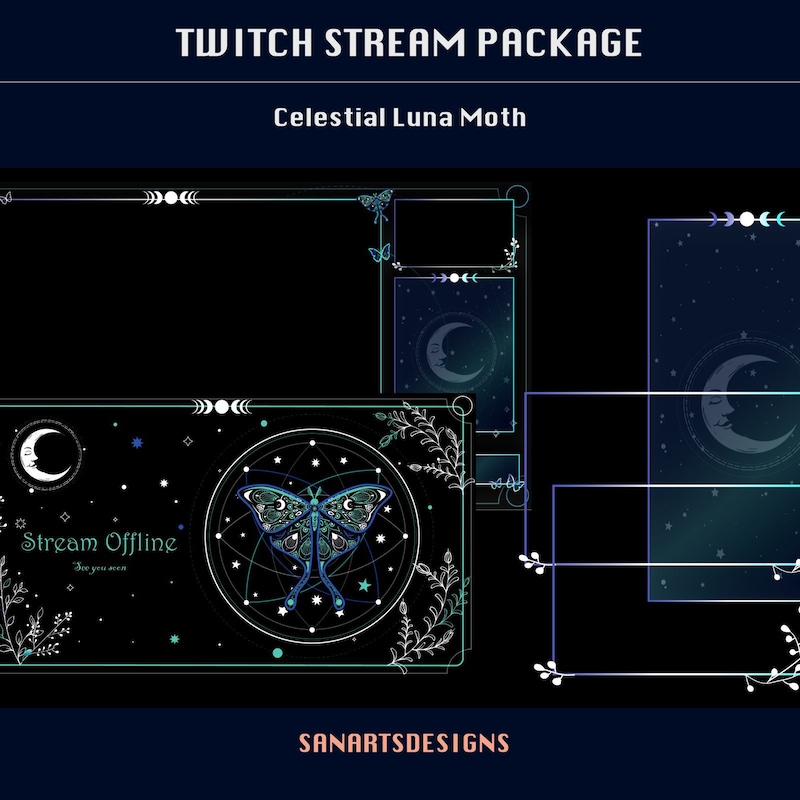 Moon Moth Stream Overlay - Etsy