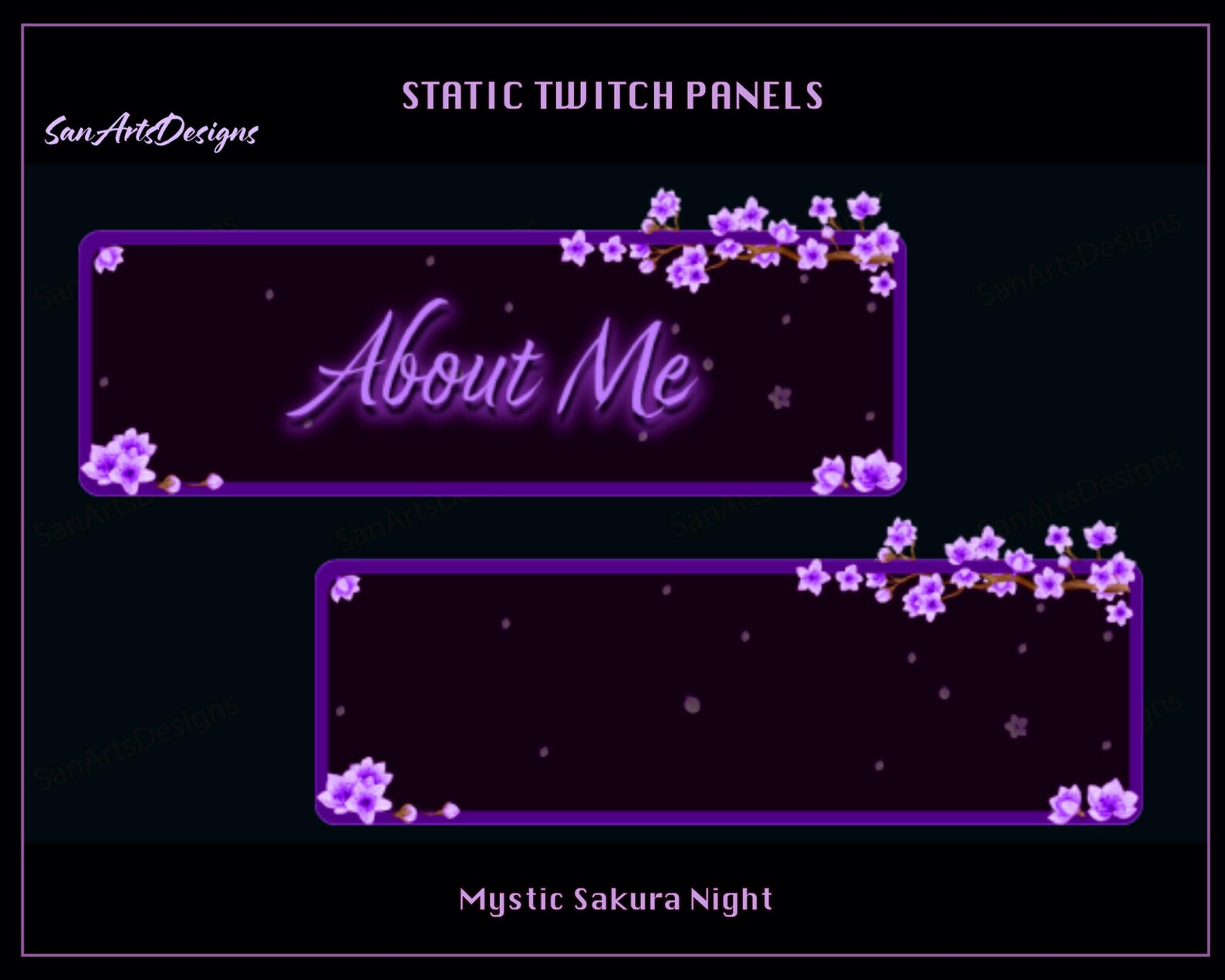 Static Purple Sakura Twitch Panels, Mystic Purple Sakura Twitch Panels ...