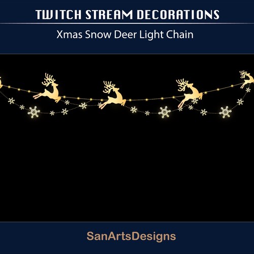 Merry Christmas Light Chain Animated Stream Decorations Xmas - Etsy