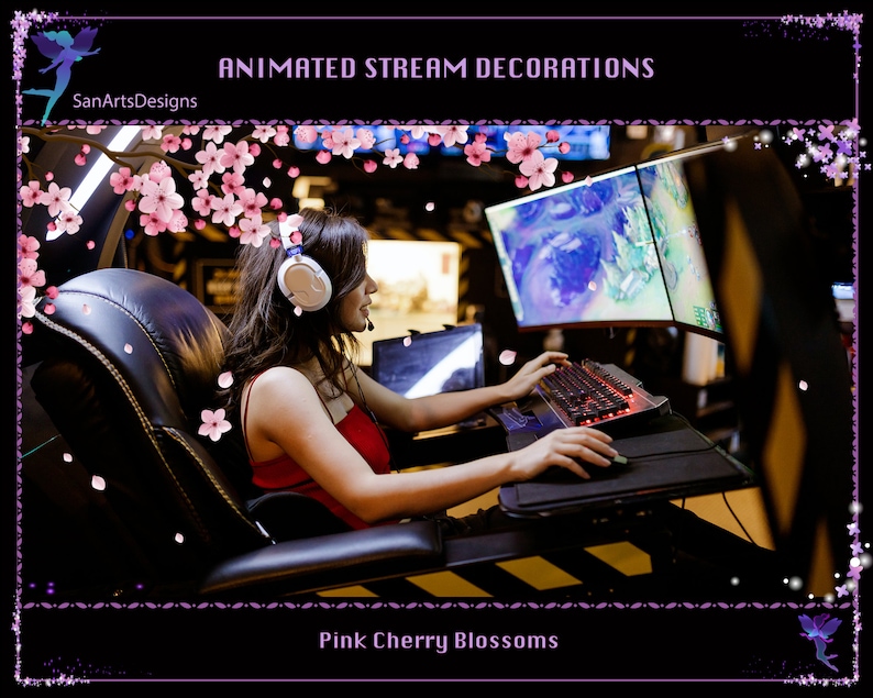 Sakura Branch Animated Stream Decorations Falling Sakura - Etsy