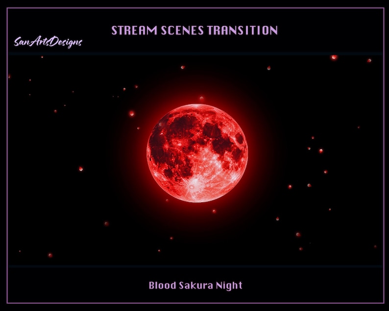 Animated Stream Package Blood Red Sakura Graveyard, Animated Twitch ...