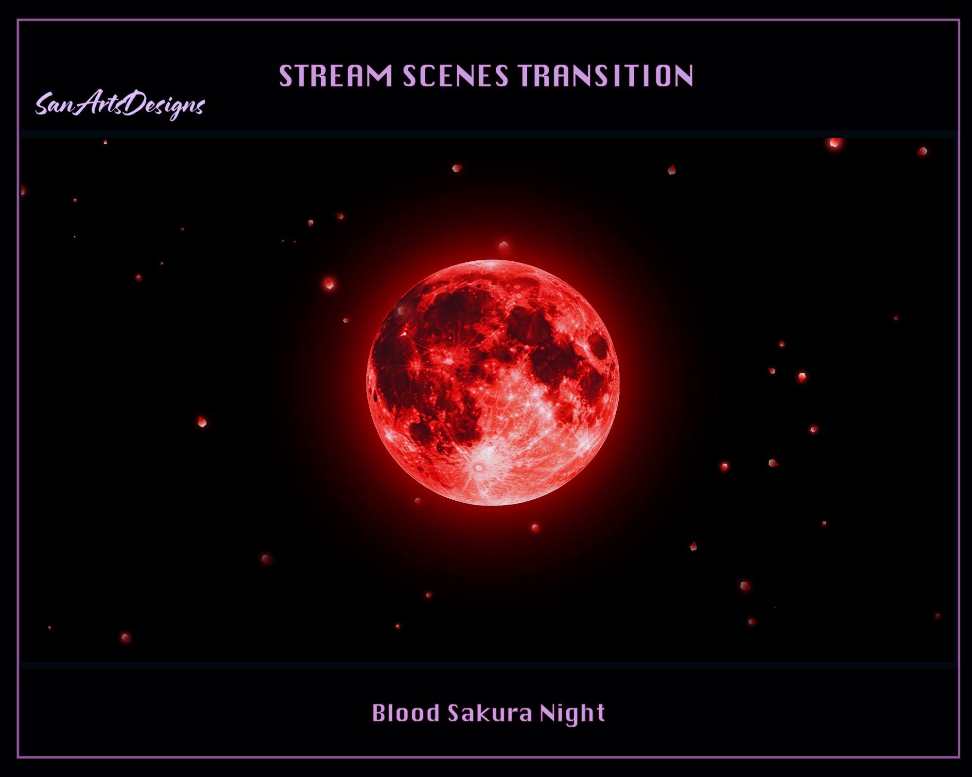 Animated Stream Package Blood Red Sakura Graveyard, Animated Twitch ...