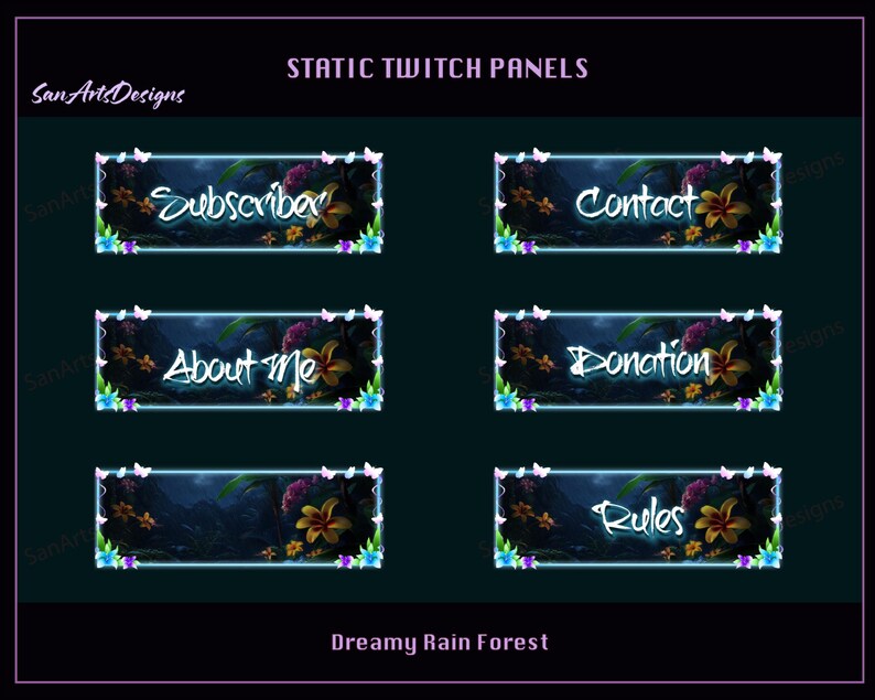 Rainy Rain Forest Animated Stream Bundle, Rain Forest Animated Twitch ...