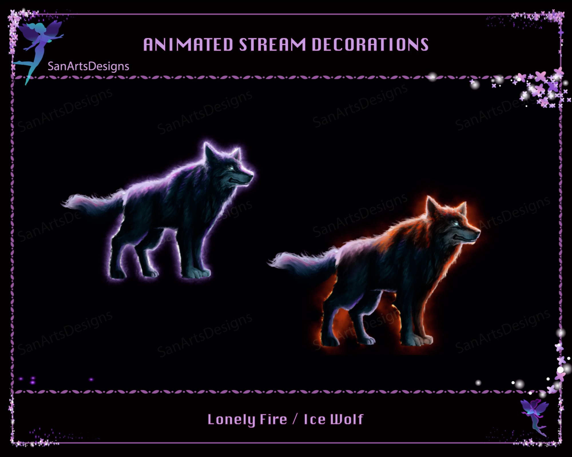 Animated Wolf Stream Decorations, Animated Stream Decorations Lonely ...