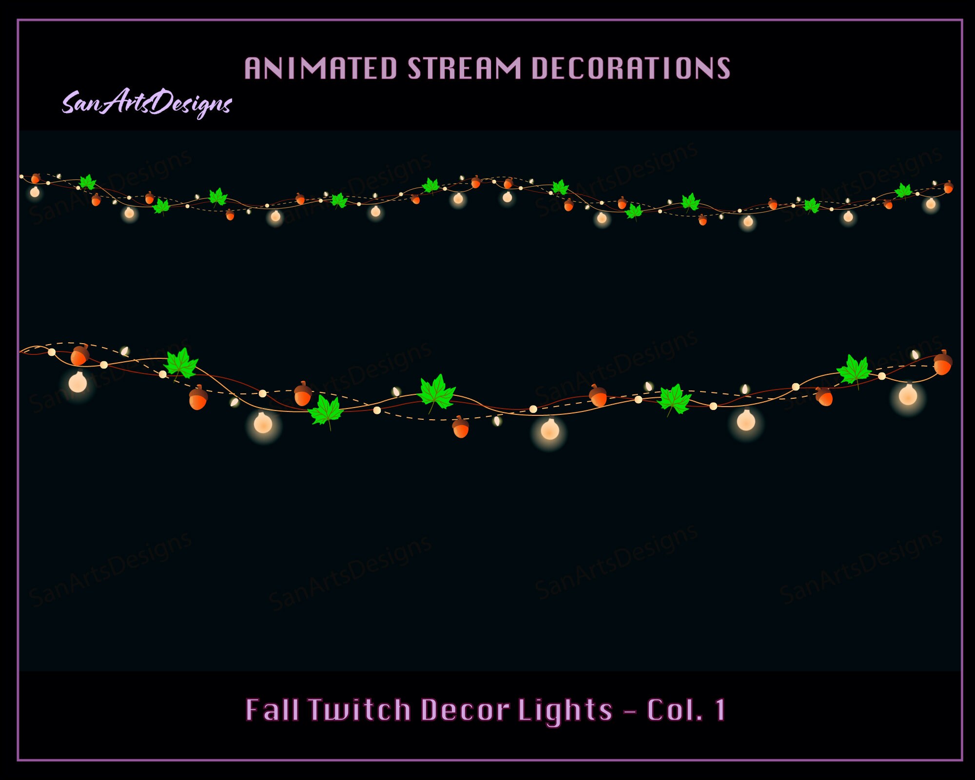 Maple Leaf Light Chains Animated Stream Decorations, Fall Twitch ...