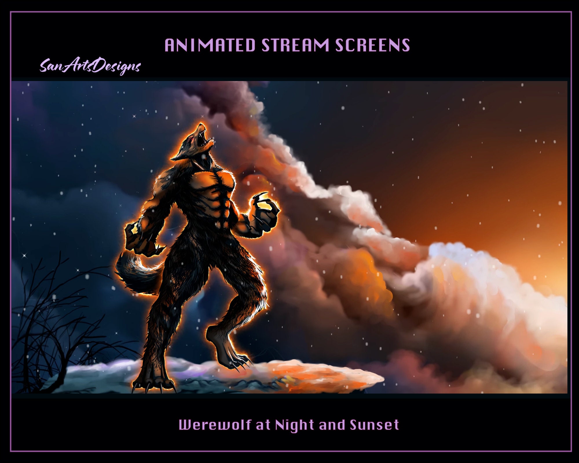 Animated Scenes Lonely Werewolf, Animated Twitch Overlays Lonely ...