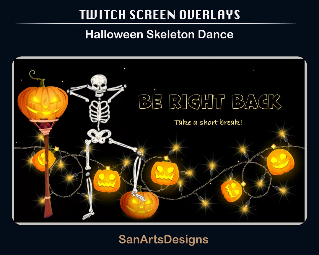 Animated Scenes Halloween Dancing Skeleton | Animated Twitch Overlays ...