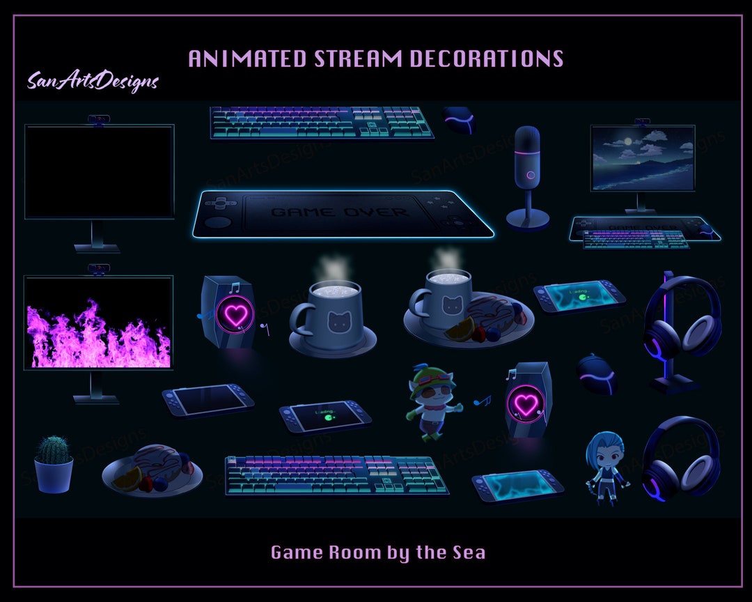 Game Room Stuffs Animated Stream Decorations, Game Room Items Twitch ...
