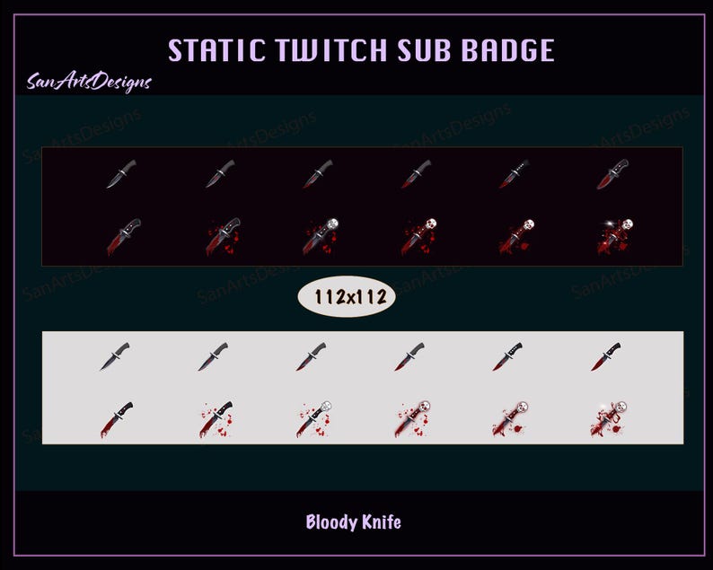 Bloody Knife Twitch Sub Badge, Halloween Devil Knife Twitch Sub Badge ...