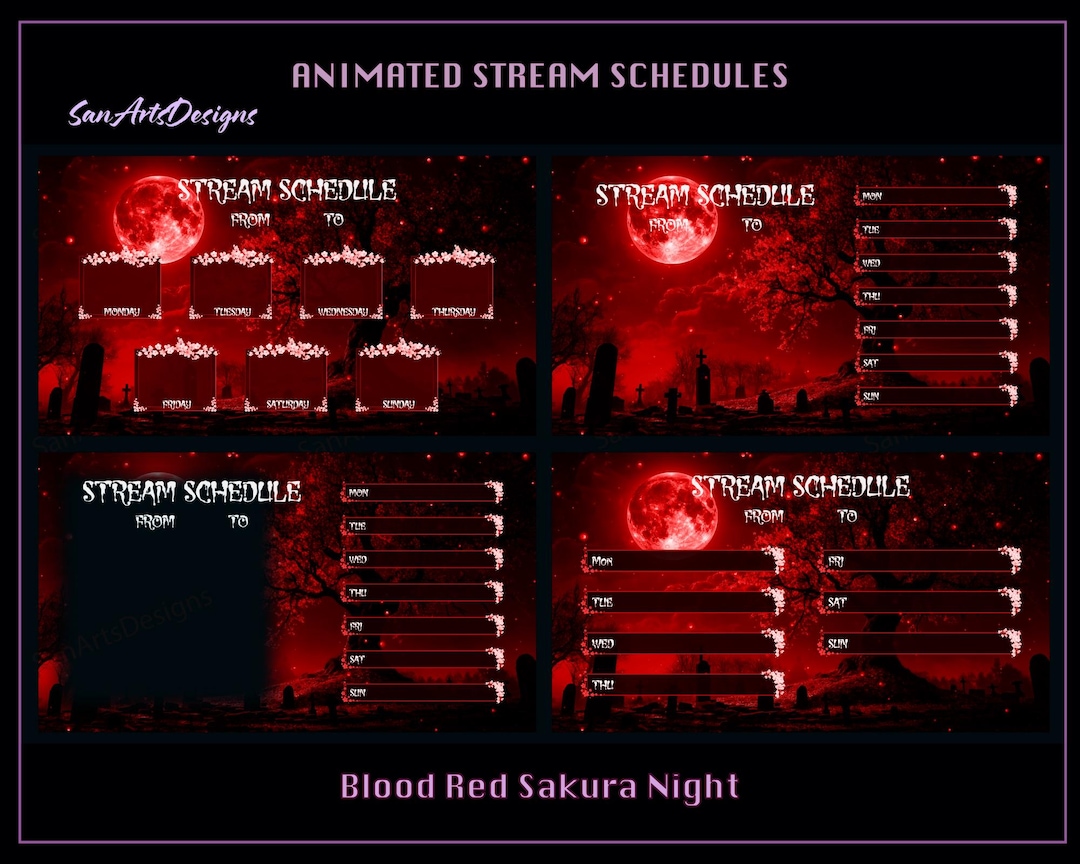 Animated Stream Schedules Blood Red Sakura Graveyard, Blood Sakura ...