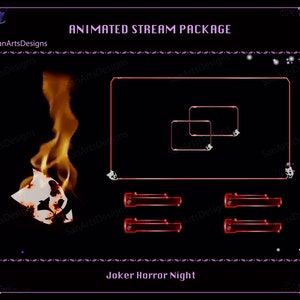 Animated Stream Overlay Package Joker Scary Night, Horror Joker ...