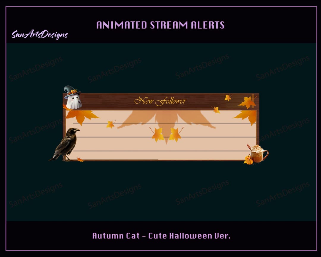 Cute Halloween Animated Twitch Alerts, Cute Fall Twitch Alerts, Cute ...