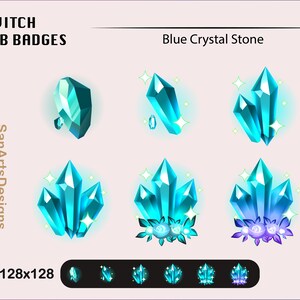 Blue Crystal Stone Twitch Sub Badges, Blue Gem Stone Twitch Sub Badges ...