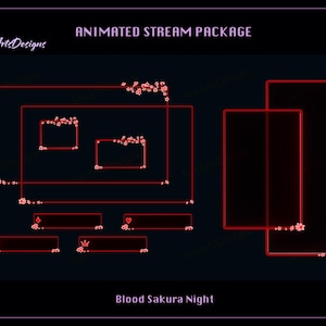 Animated Stream Package Blood Red Sakura Graveyard, Animated Twitch ...