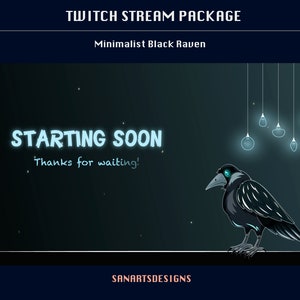 Animated Stream Package Black Raven, Animated Twitch Overlay Package ...