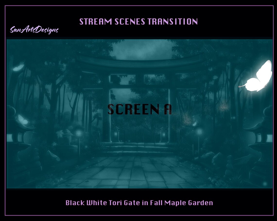 Black White Fall Tori Gate Twitch Screen Transition, Autumn Tori Gate ...