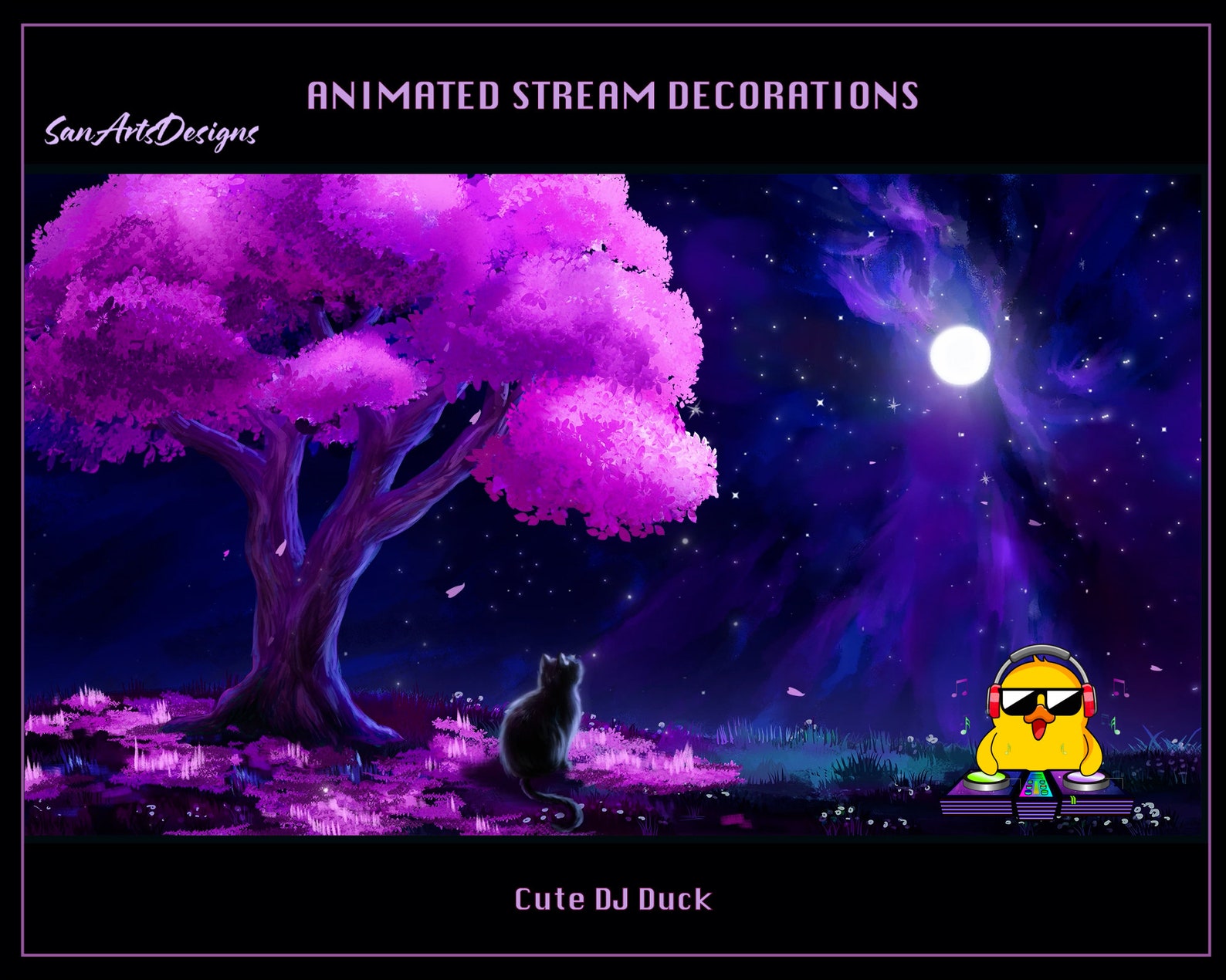 Cool DJ Duck Animated Stream Decoration, Animated Stream Assets Galaxy ...