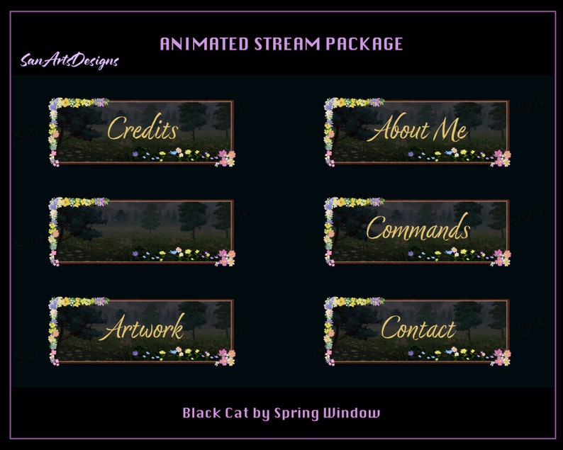 Animated Stream Overlay Layouts Black Cat by the SPRING Window ...
