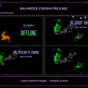 Neon Joker Animated Stream Overlay Package, Neon Joker Animated Twitch ...