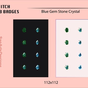 Blue Gem Stone Twitch Sub Badges / Blue Diamond Stone Twitch Sub Badges ...
