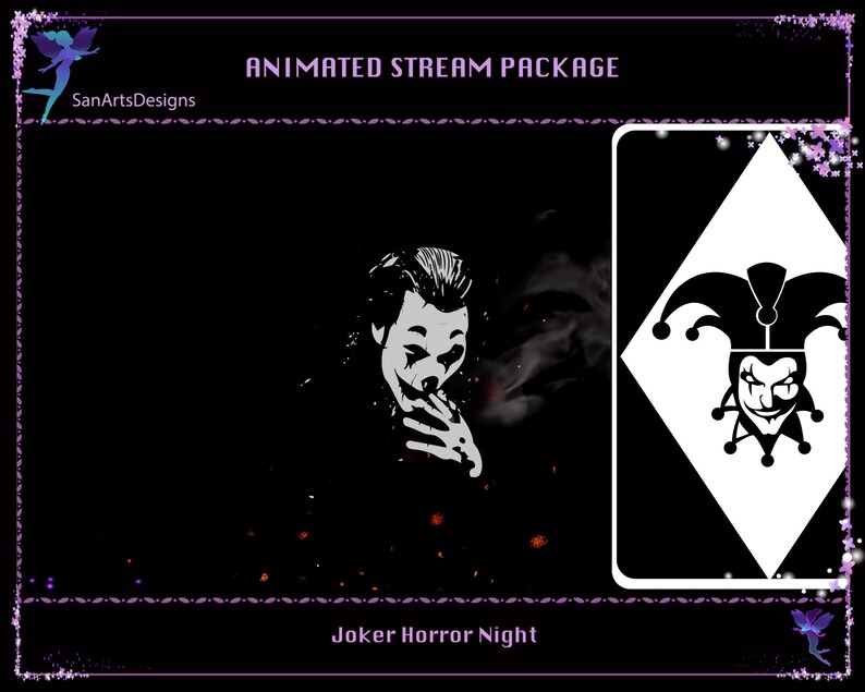 Animated Stream Overlay Package Joker Scary Night, Horror Joker ...